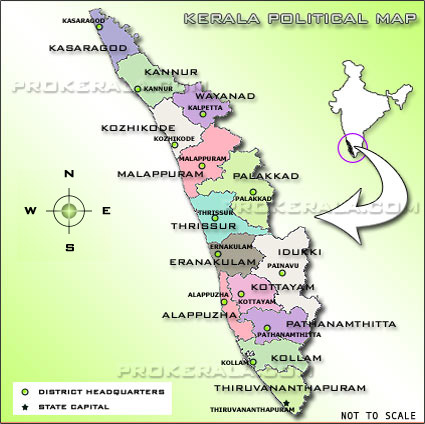 Kerala's All Best Tourist Places: kerala distance map, destination map ...